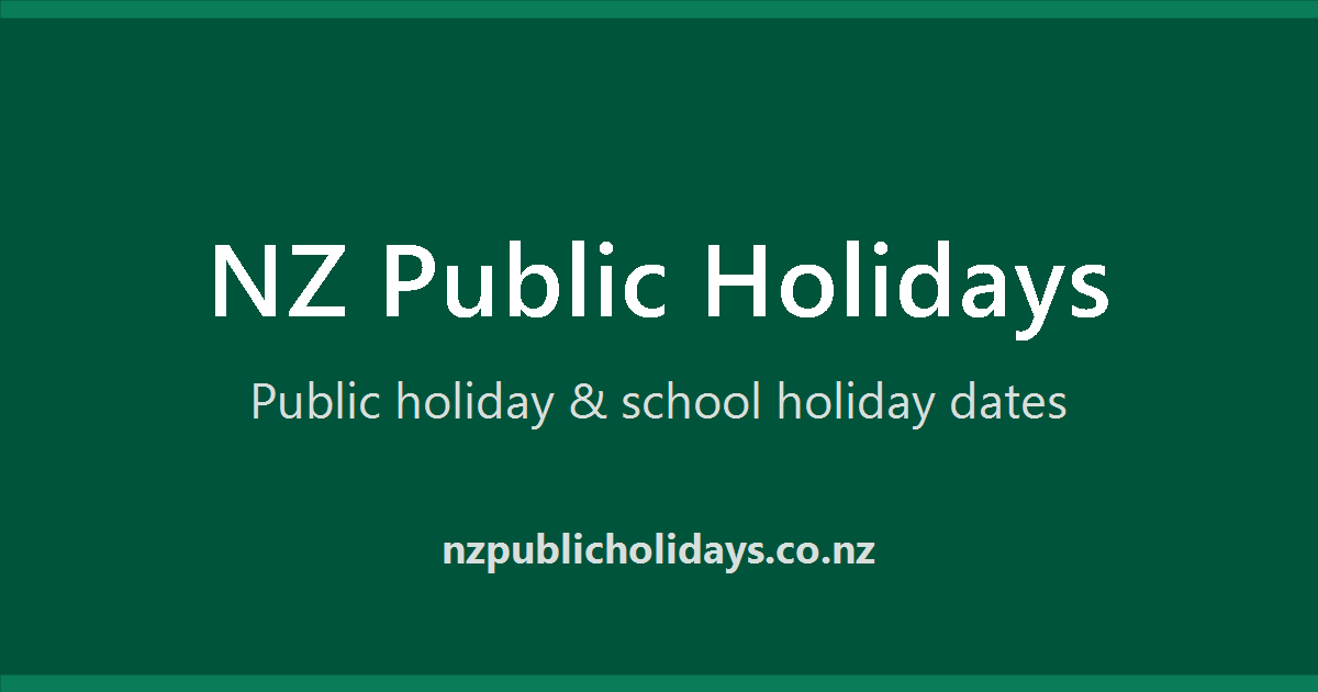 NZ Long Weekends 2026